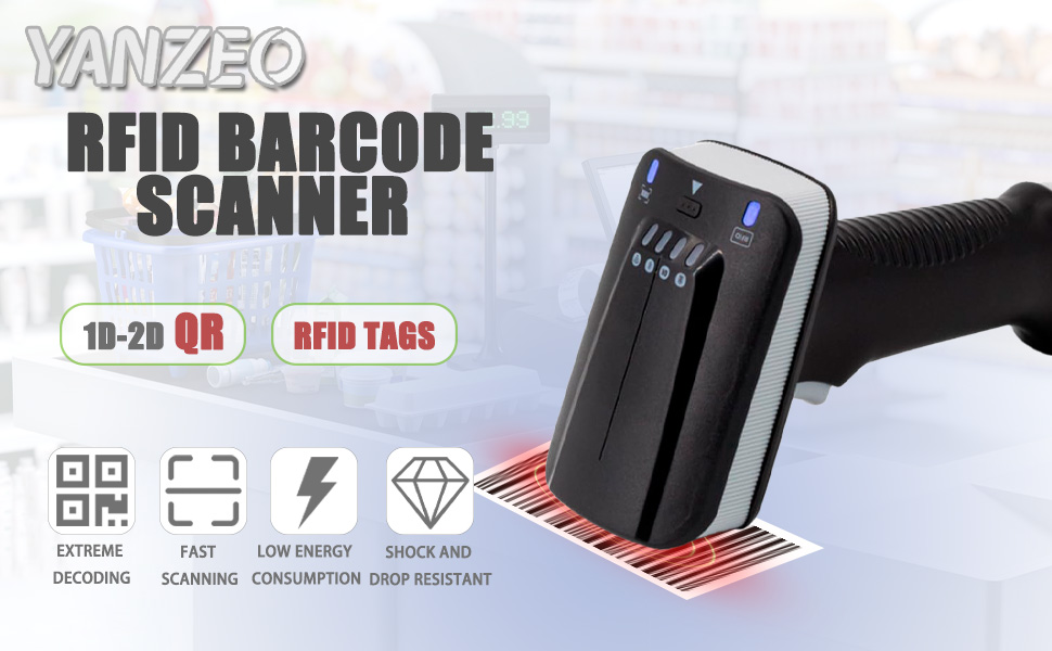YANZEO SR290 RFID Barcode Scanner | 1D/2D & UHF RFID Handheld Reader Yanzeo